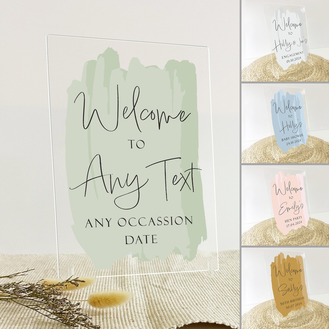 Custom Welcome Sign for Events Clear Acrylic Baby Shower Sign ...