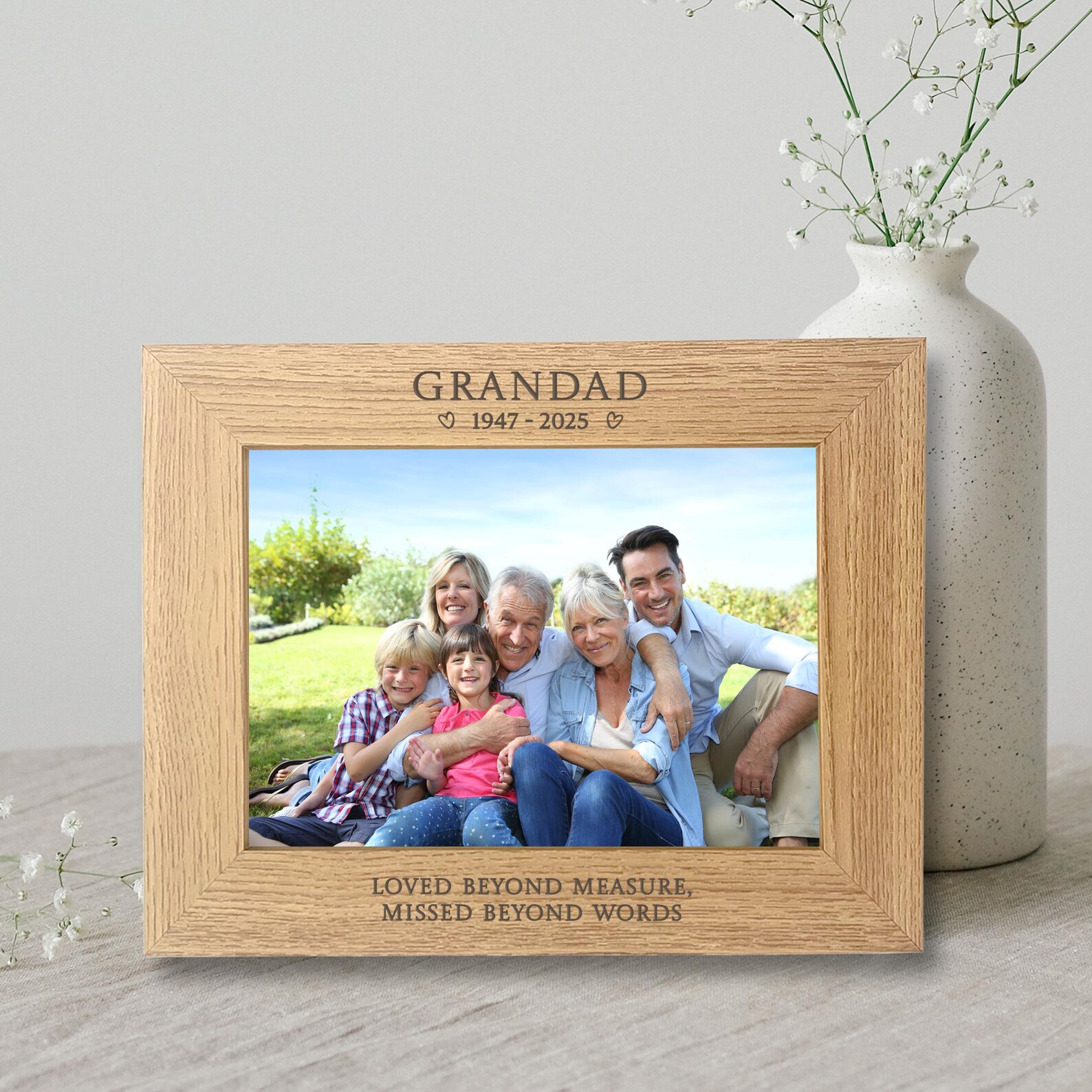 Custom Memorial Photo Frame, Engraved Wood Gift, Heaven, Funeral, in ...