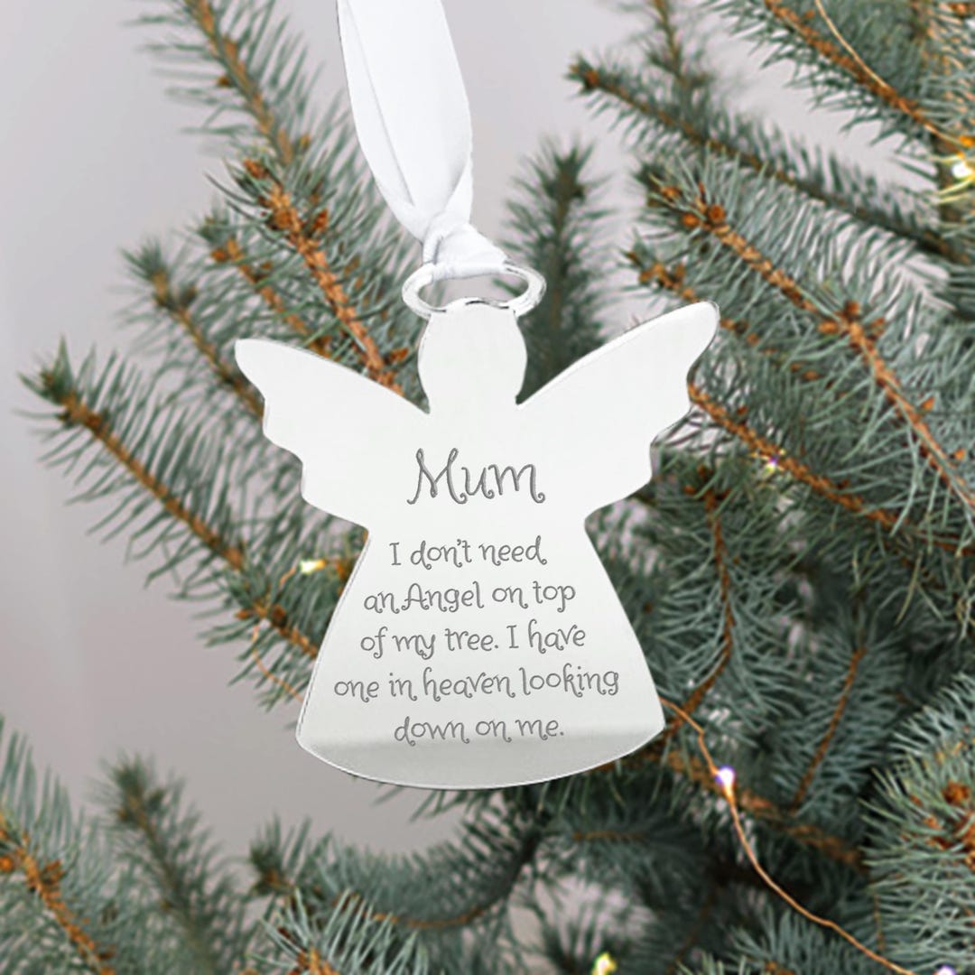 Christmas Mum Memorial Angel Bauble, in Loving Memory Mum Christmas ...