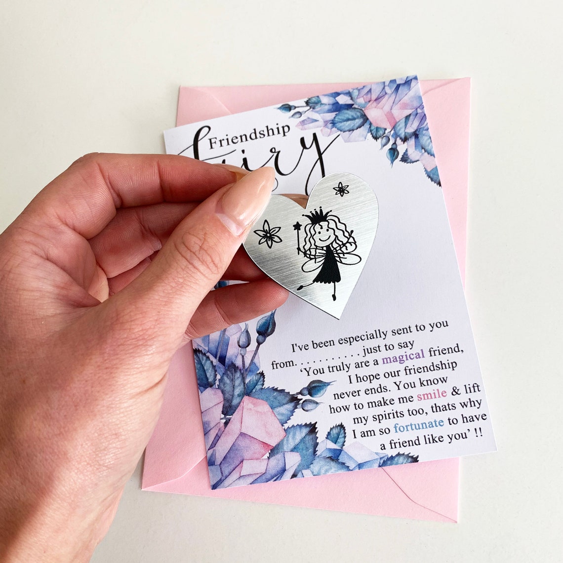 Personalised Best Friend Gift Friendship Heart Pocket Token & | Etsy