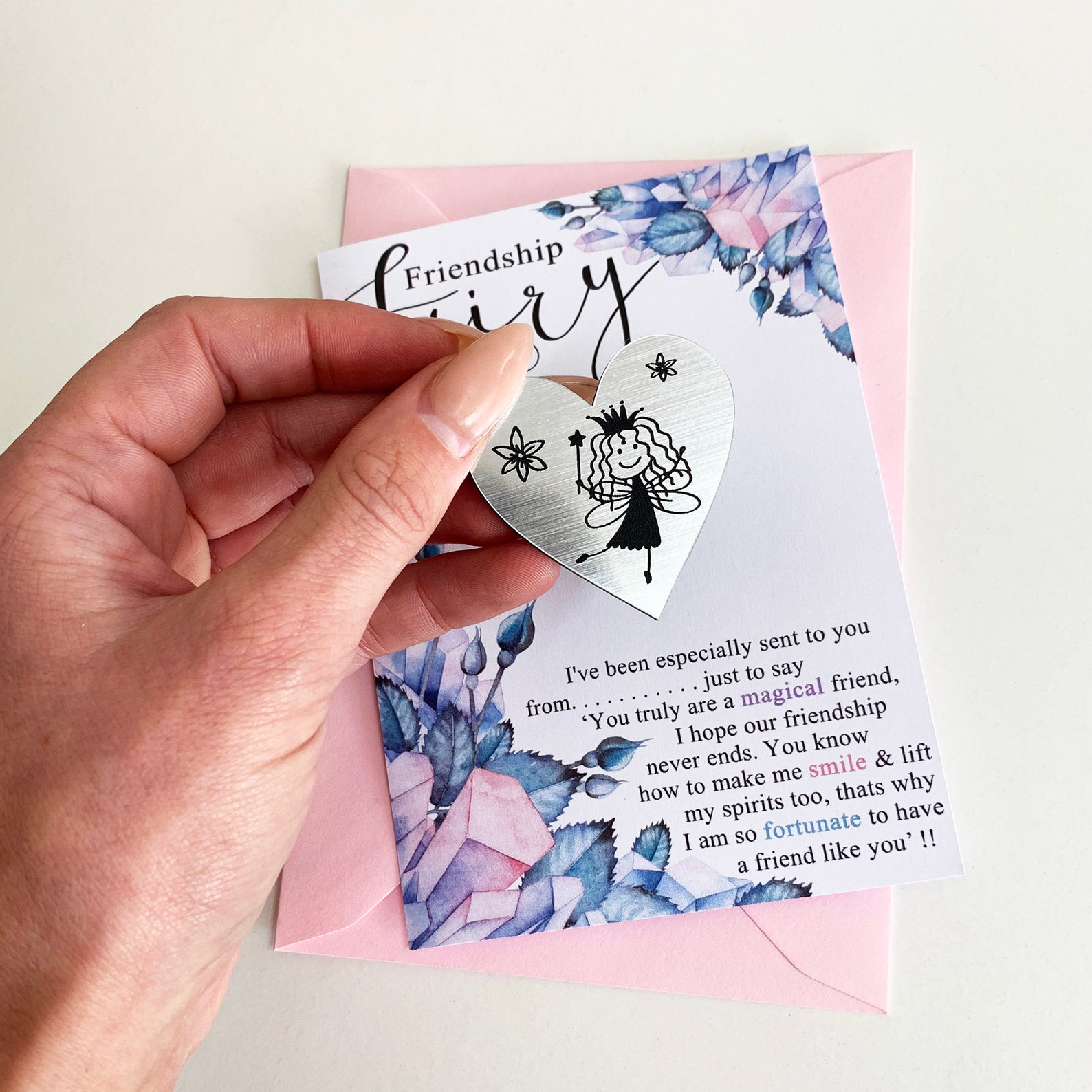 Personalised Best Friend Gift Friendship Heart Pocket Token & | Etsy