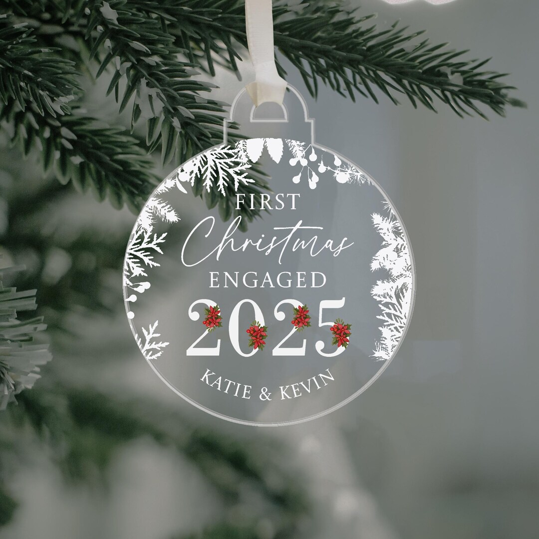 Personalised Engagement Bauble, First Christmas as Engaged Couple - Etsy UK