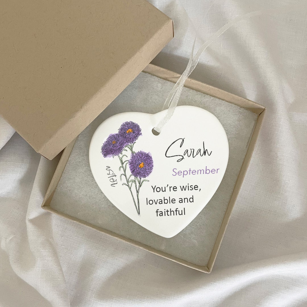 September Birthday Gifts, Personalised Birth Flower Plaque, September ...