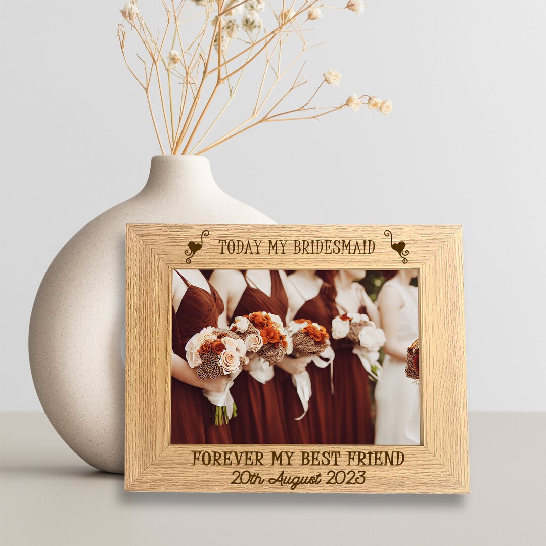 Personalised Bridesmaid / Maid of Honour Gift - Wedding Photo Frame ...