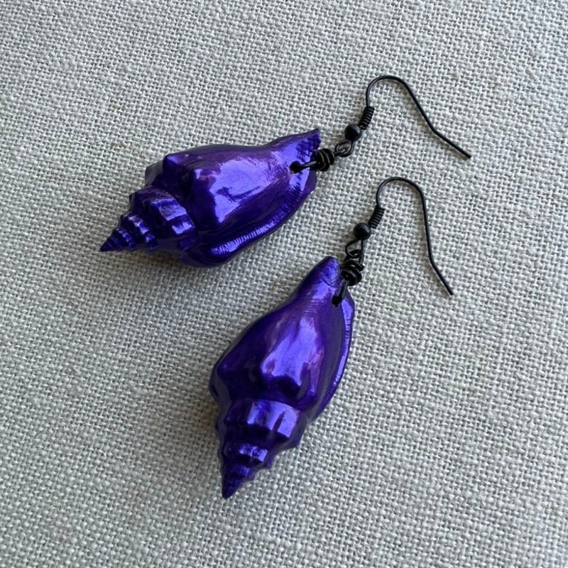 Purple Shell Earrings - Etsy