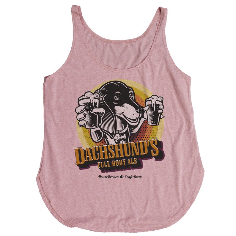 Dachshund Dog Tank Top. Funny Dog Drinking Beer Tee | Etsy