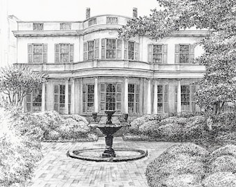 Pen and Ink Print of the Capital Builidng in Colonial Williamsburg - Etsy