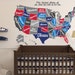 United States Map, Decal USA Map Sticker, State Map Wall Mural, Map of ...