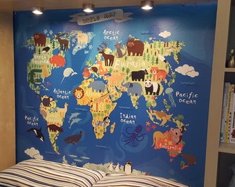 World Map Fabric - Etsy