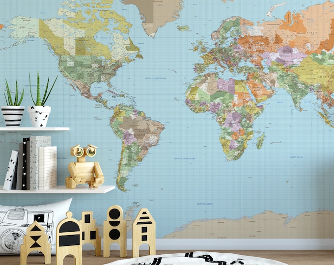 United States Map, Decal USA Map Sticker, State Map Wall Mural, Map of ...