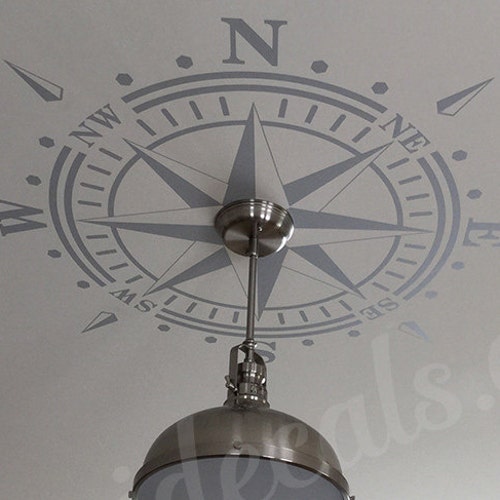 Ceiling Medallion Compass Rose DECAL Nautical Beach Decor - Etsy