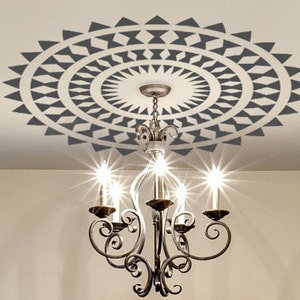 Ceiling Medallion DECAL Tribal Modern Aztec 07 Ethnic Decor Removable ...