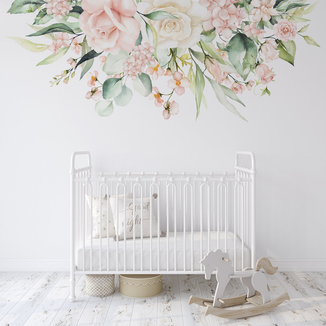 Removable Watercolor Flowers Wall Decals KATIE MAY Roses Blooms Peonies ...