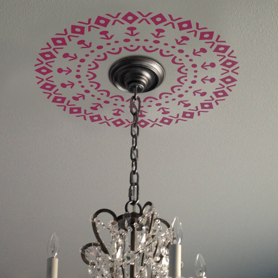 Ceiling Medallion DECAL Tribal Modern Aztec 04 Ethnic Decor | Etsy