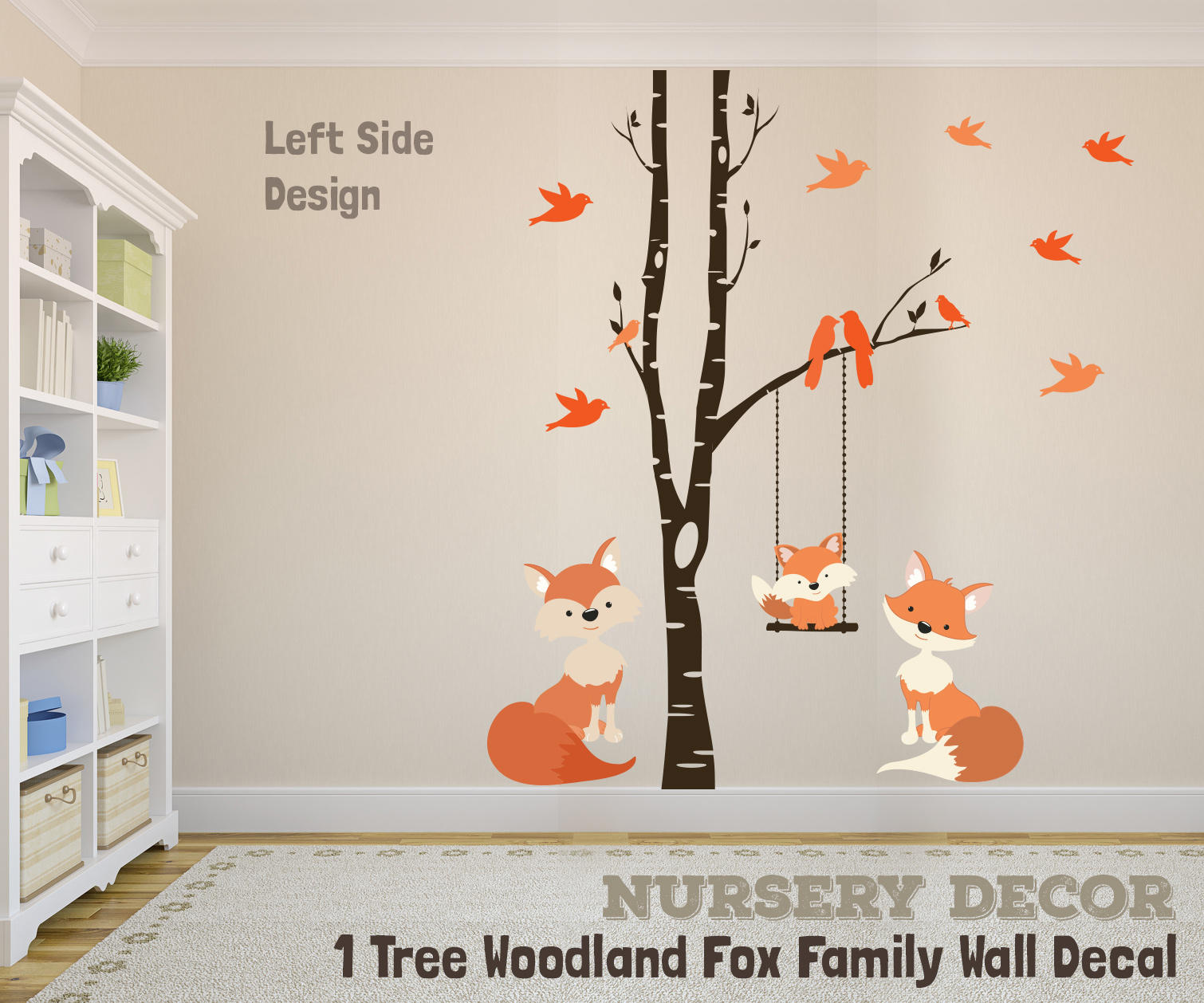 FOX Family Wall Decals Baby Fox Mom Fox & Dad Fox Woodland | Etsy