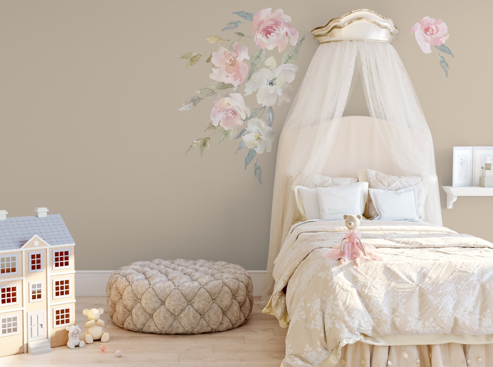 DELANEY SINGLE FLOWERS Blush Pink Nursery Flower Décor Wall - Etsy