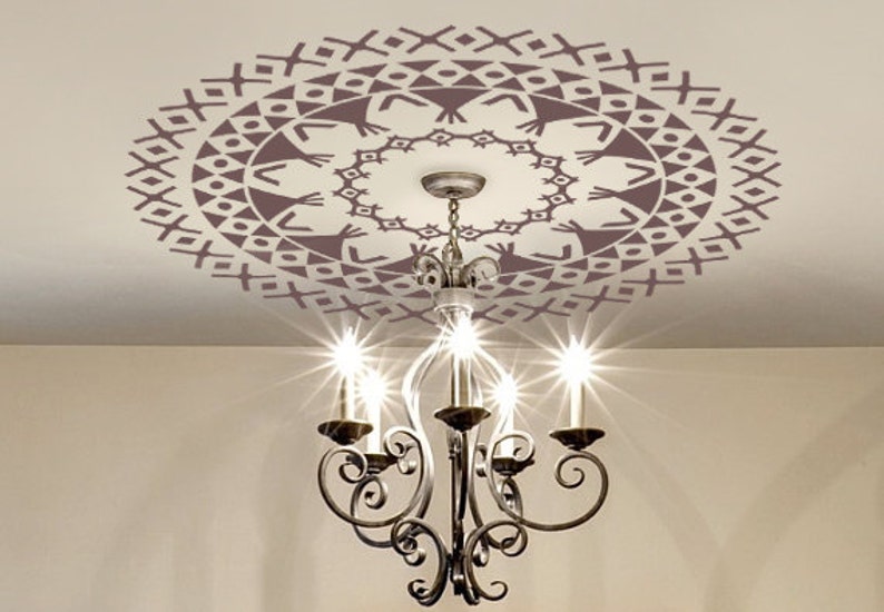 Ceiling Medallion DECAL Tribal Modern Aztec 03 Ethnic Decor Removable ...