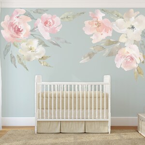 DELANEY SINGLE FLOWERS Blush Pink Nursery Flower Décor Wall | Etsy