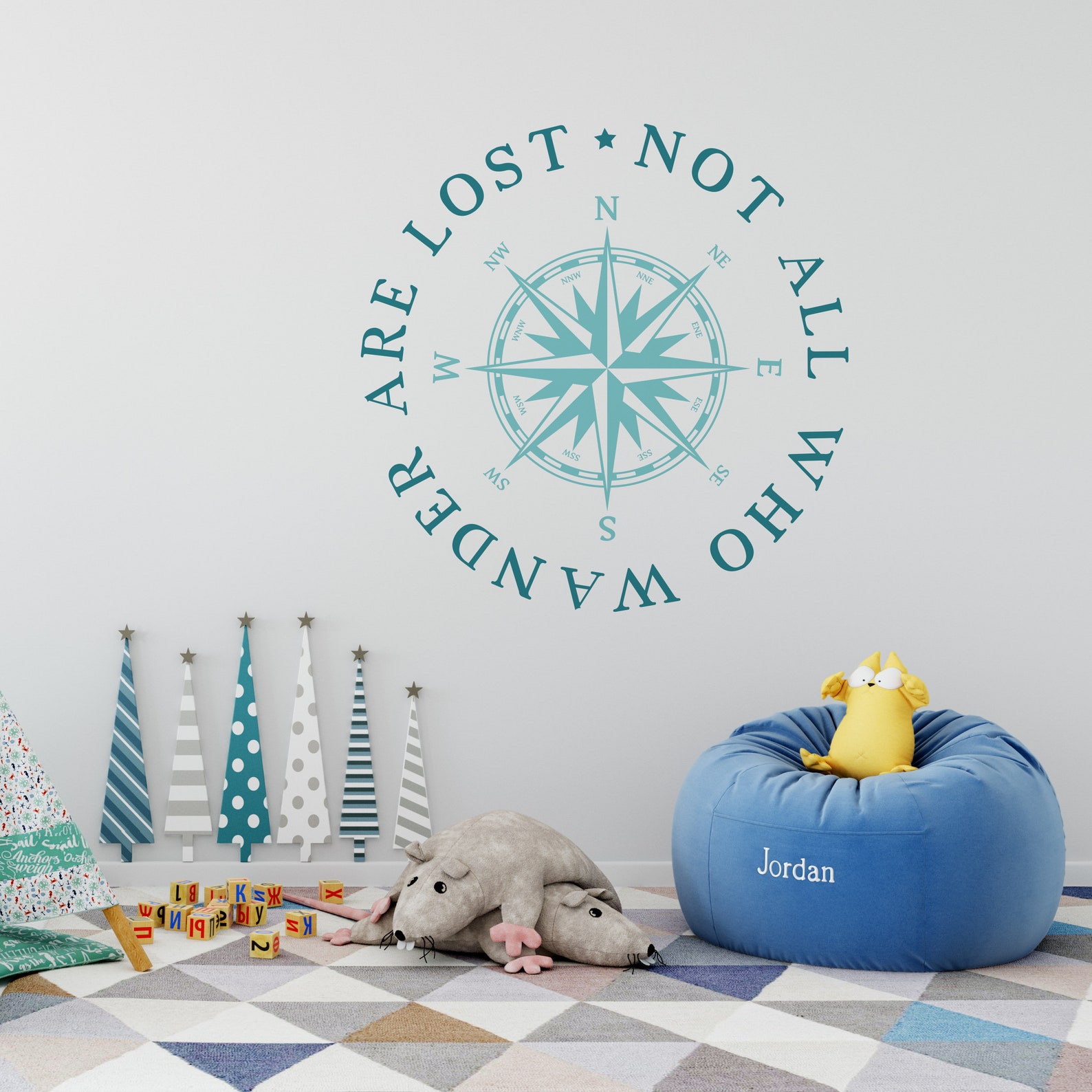 Compass Rose WALL DECAL Nautical Beach Decor Wall Beach Decor - Etsy