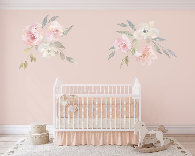 DELANEY SINGLE FLOWERS Blush Pink Nursery Flower Décor Wall - Etsy