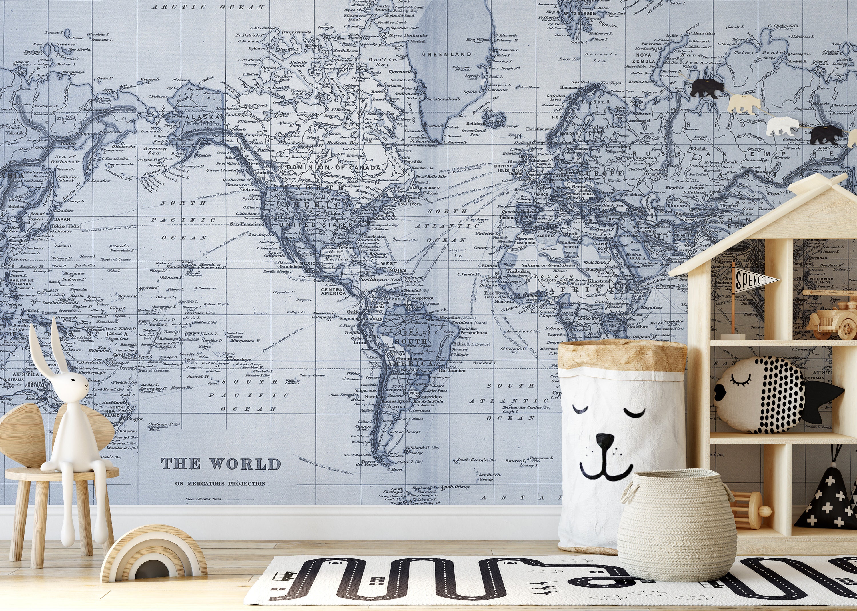SAMPLE WORLD MAP Atlas Wall Decal Poster Mural Decal Sticker | Etsy