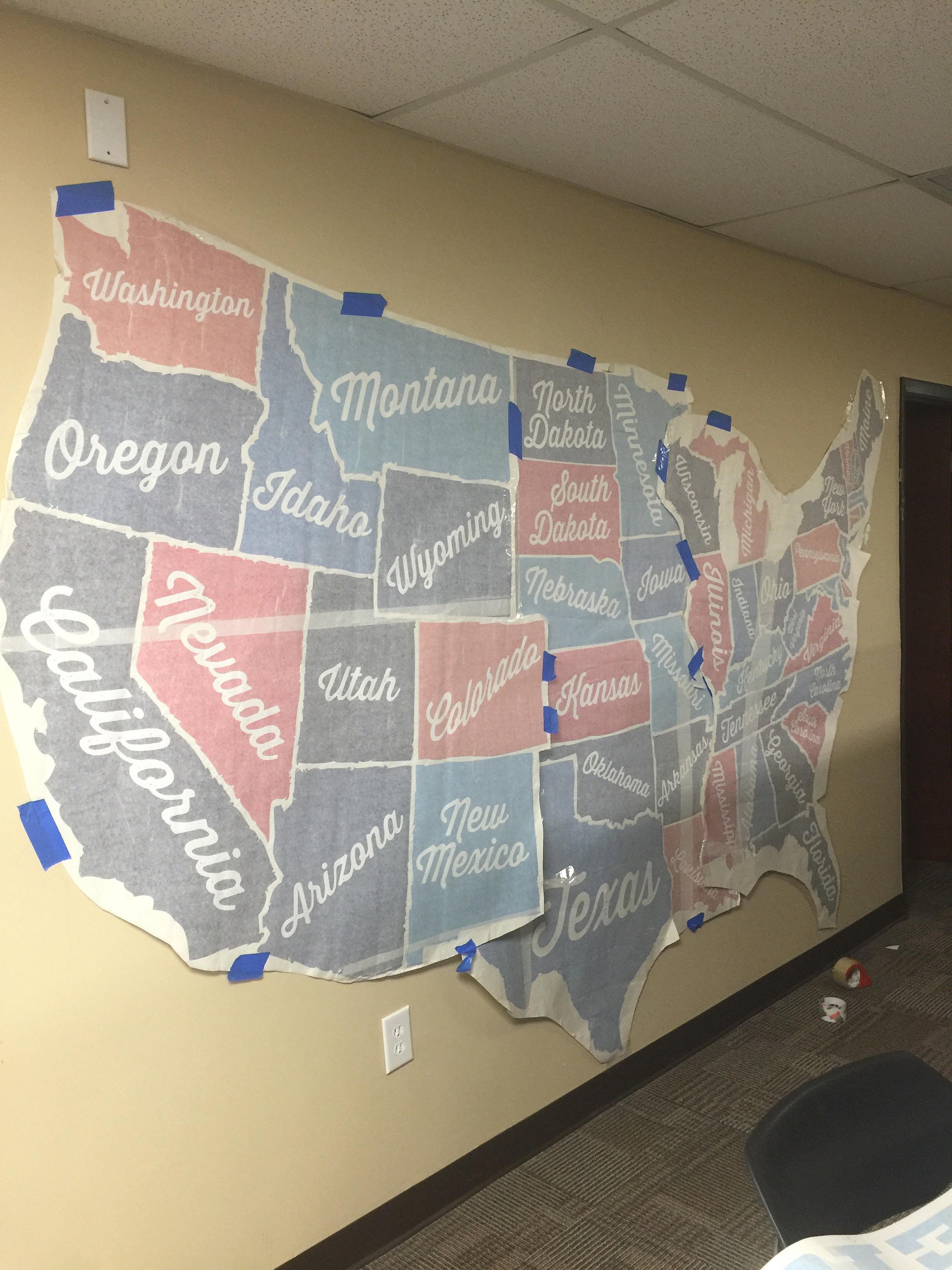 United States Map Decal USA Map Sticker State Map Wall | Etsy