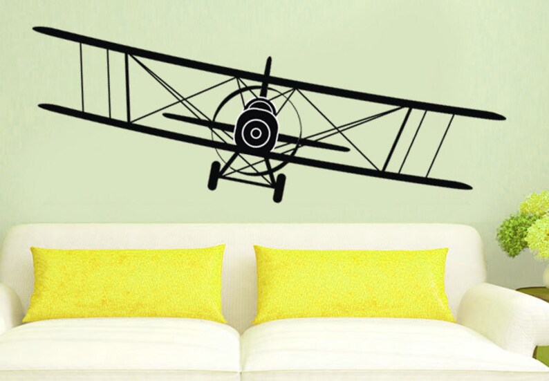 SALE Biplane Vinyl Decal Airplane Wall Decal Graphics Choose | Etsy