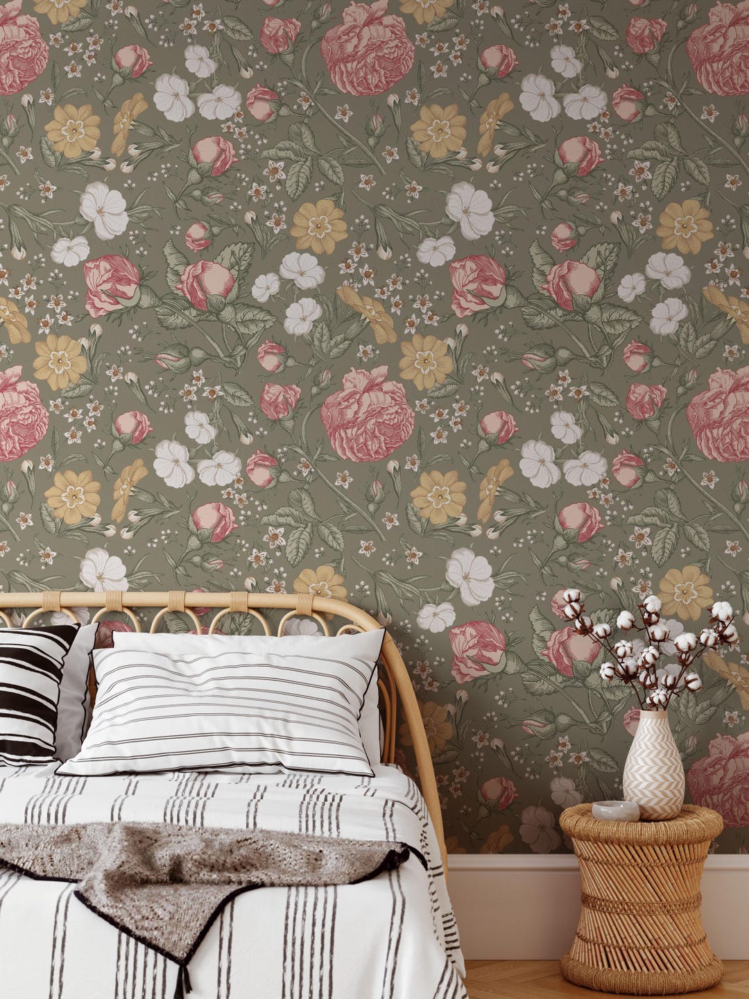 Removable Wallpaper KAYLA S PREPASTED Vintage Wallpaper, Dark Wallpaper ...
