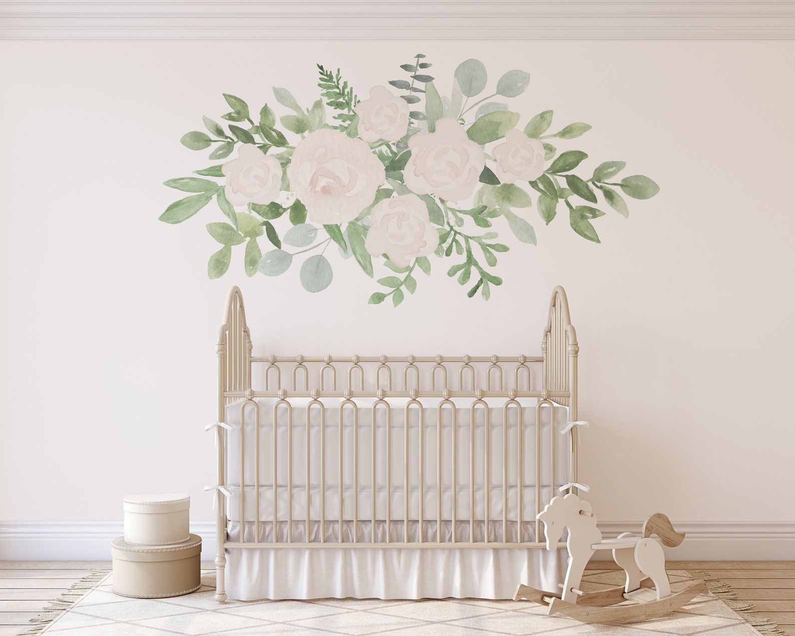 Samples CAROLINE ROSES Watercolor Greenery White Roses Flower - Etsy