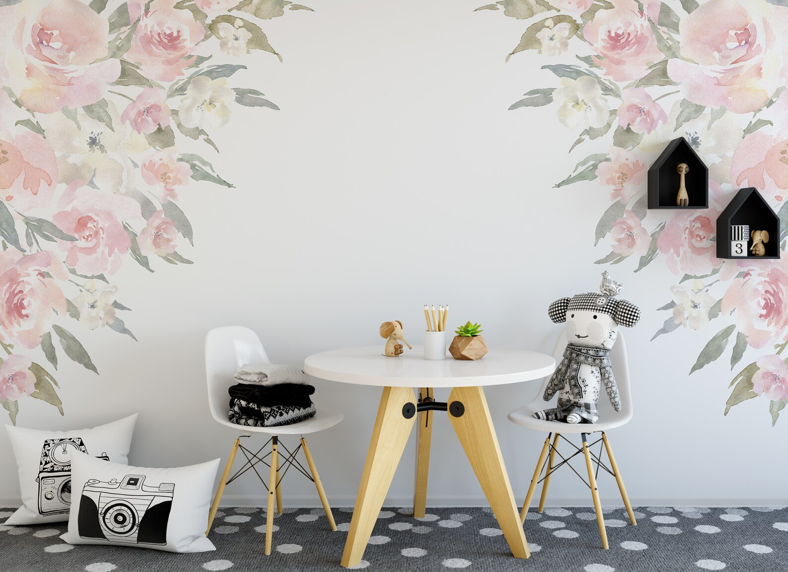 DELANEY CORNERS Wall Decals Nursery Decor Watercolor Flower - Etsy