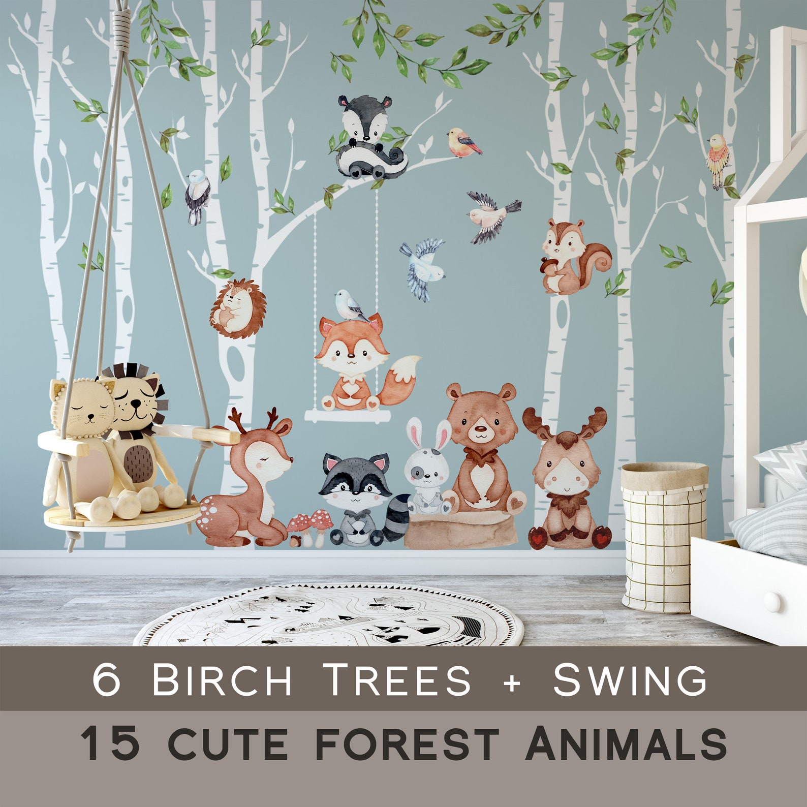 Woodland Nursery Décor 6 Trees Forest CUTE BABY 15 Baby - Etsy