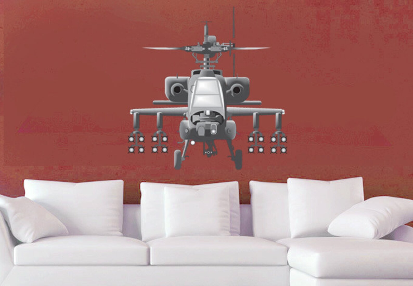 Apache Attack Helicopter Wall Fabric Decal Army Gulf War Afghanistan ...