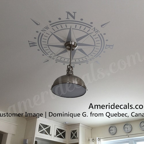 Ceiling Medallion Compass Rose DECAL Nautical Beach Decor - Etsy