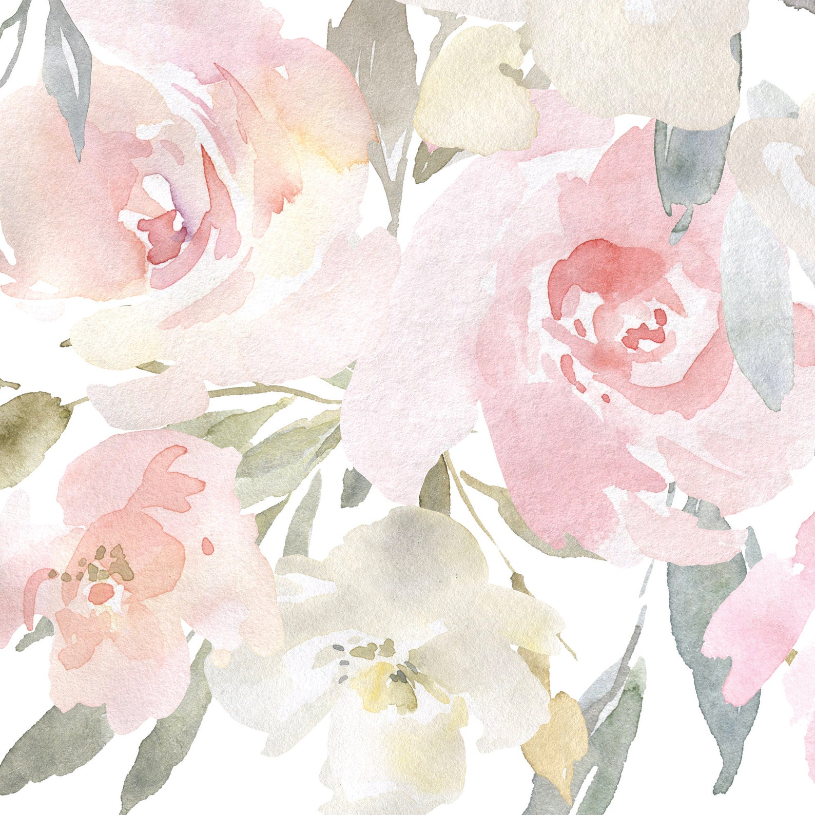 DELANEY MAE Blush Pink Nursery Flower Decor Wall Decals Blooms | Etsy