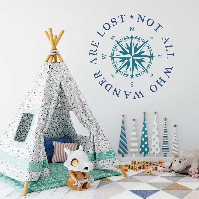 Compass Rose WALL DECAL Nautical Beach Decor Wall Beach Decor - Etsy