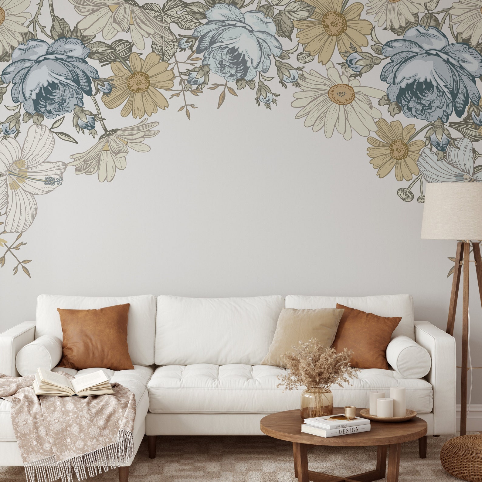 Floral Nursery REMOVABLE Wall Decals JAZMARIE CANOPY Vintage Flowers ...