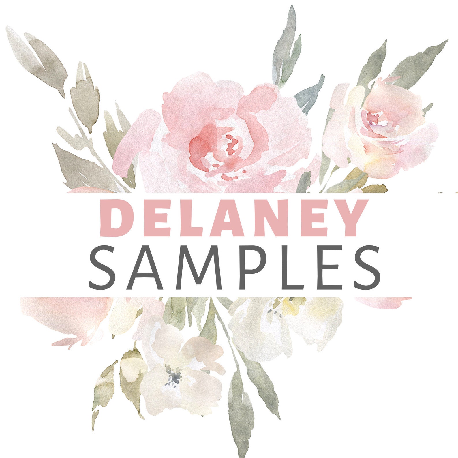 Samples DELANEY Blush Pink Watercolor Flower Decals Delaney - Etsy
