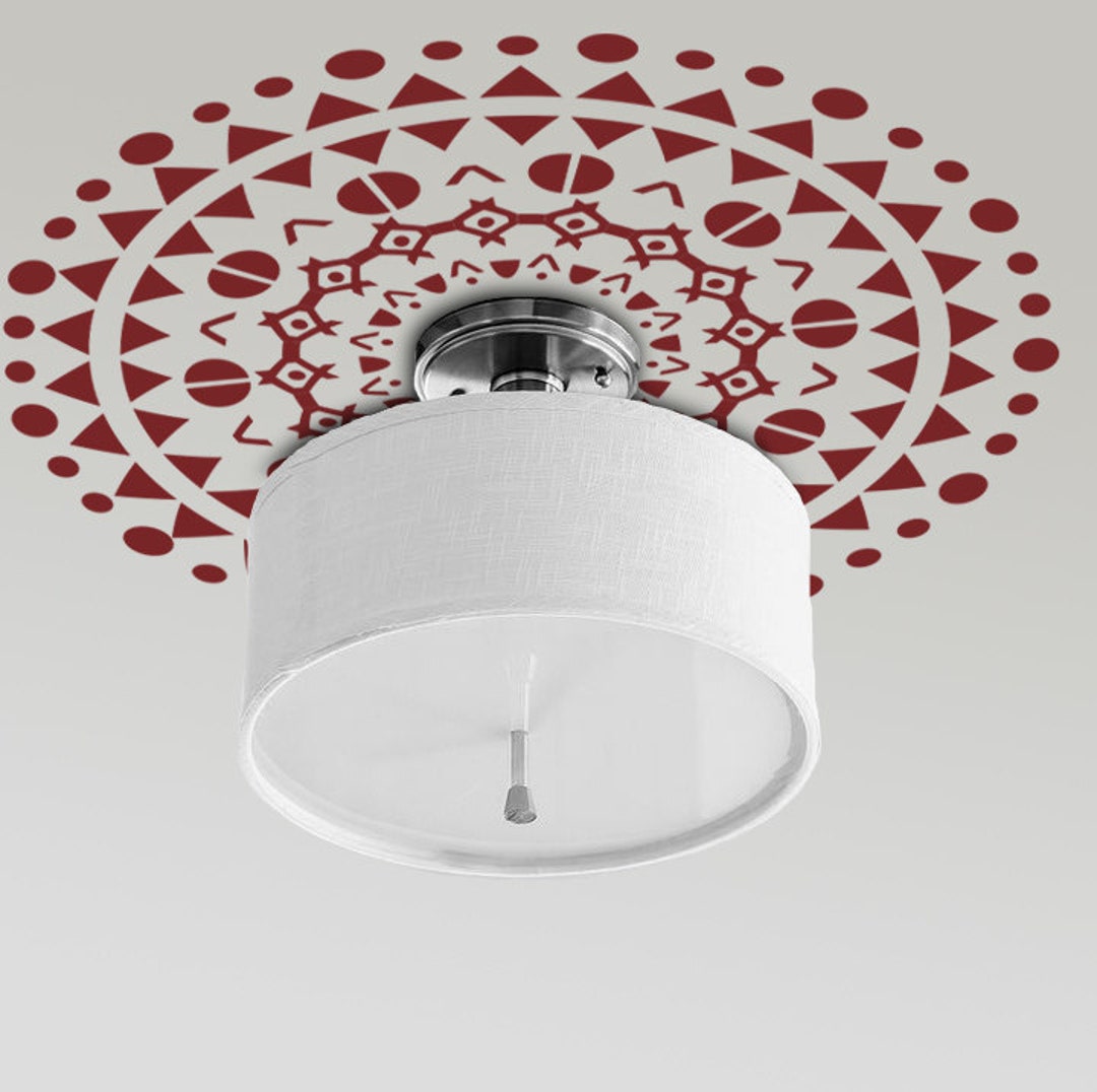 Ceiling Medallion DECAL Tribal Modern Aztec 05 Ethnic Decor Removable ...