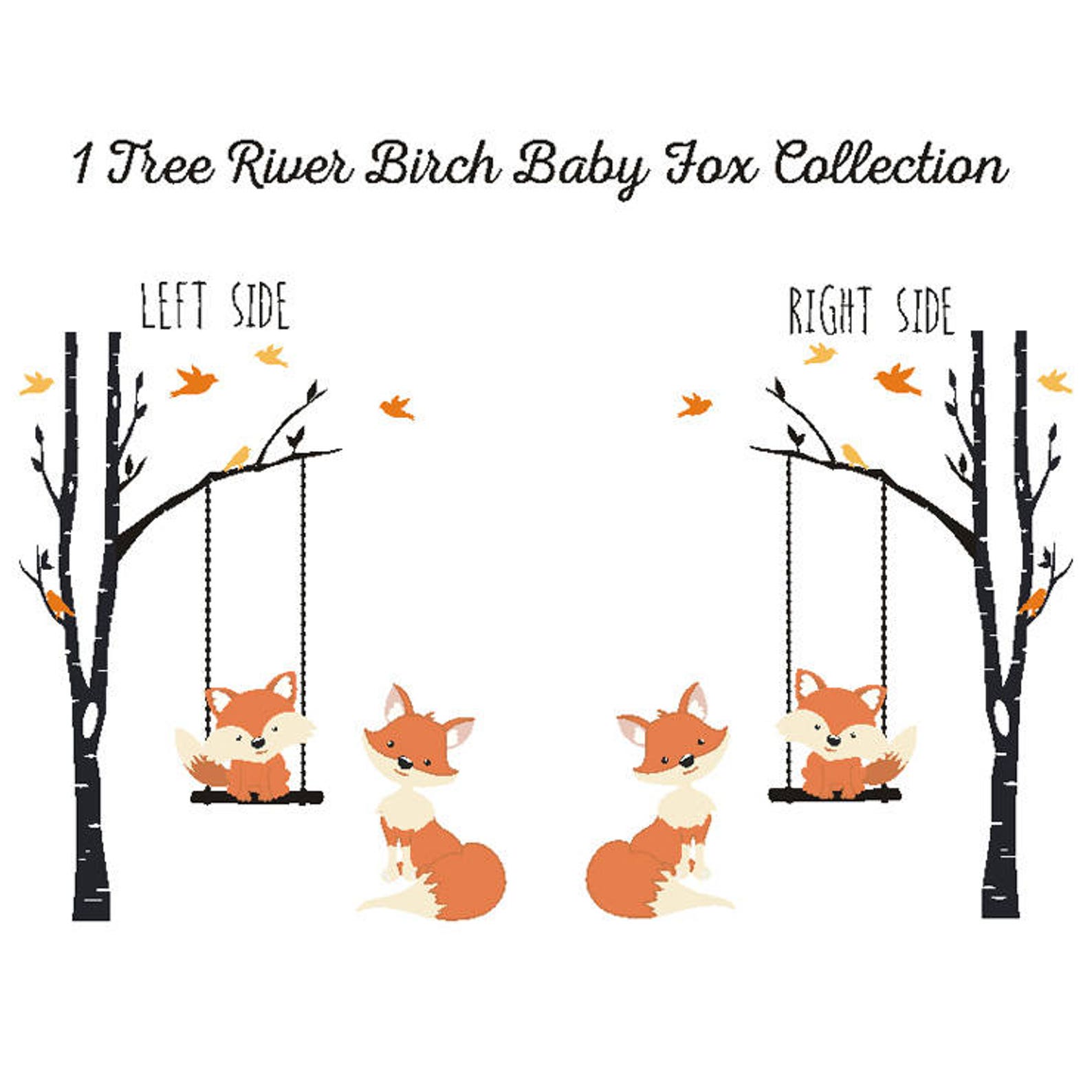 FOX Family Wall Decals Baby Fox Mom Fox & Dad Fox Woodland - Etsy
