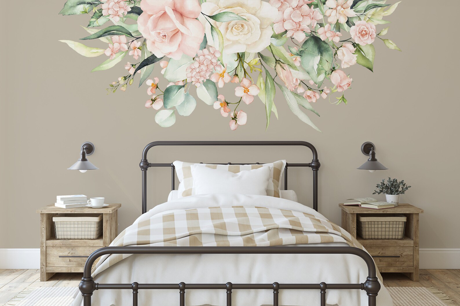 Removable Watercolor Flowers Wall Decals KATIE MAY Roses Blooms Peonies ...