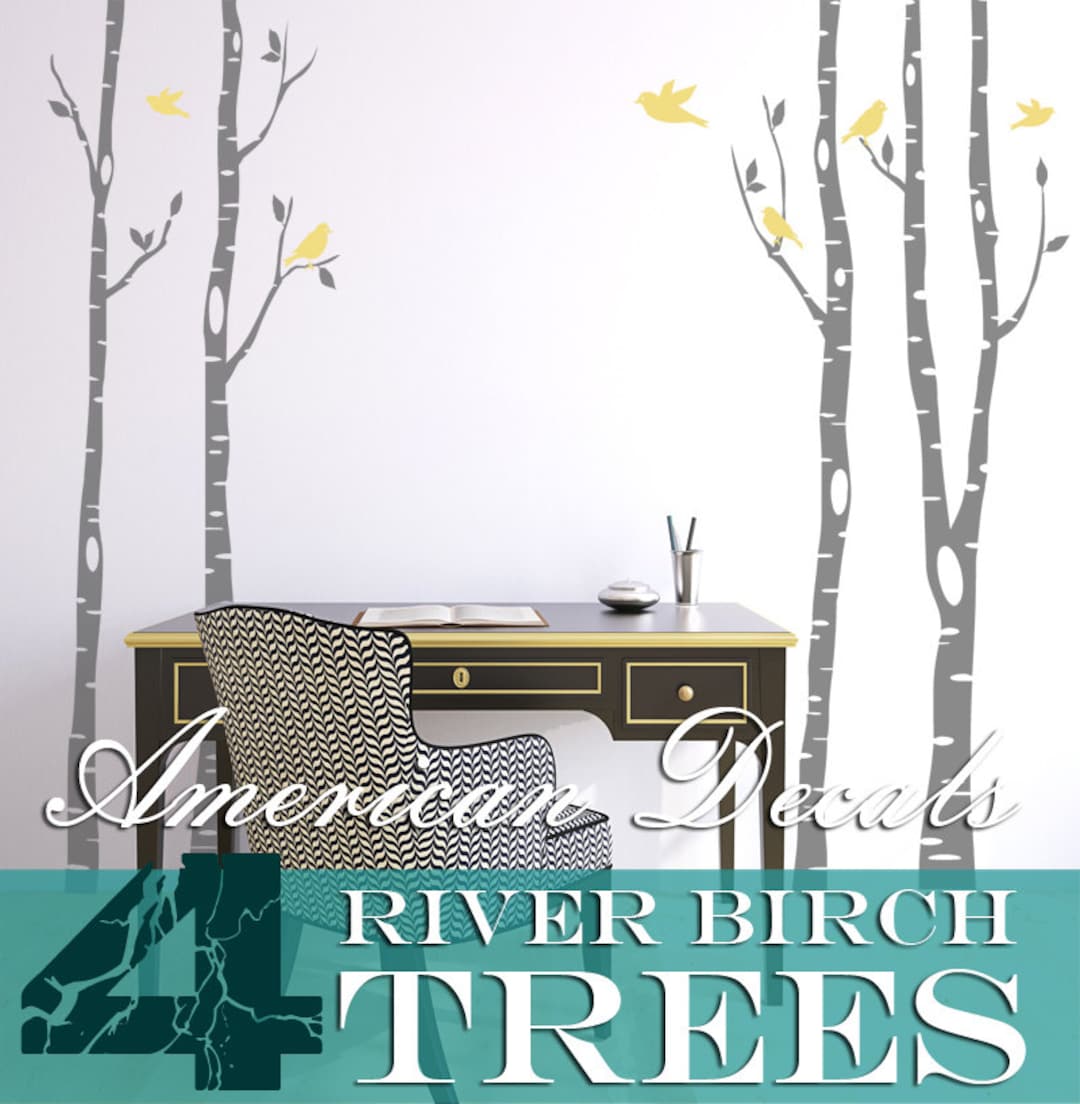 SALE 4 Vinyl Trees RIVER BIRCH Wall Decal Forest Woodland Theme 2 ...