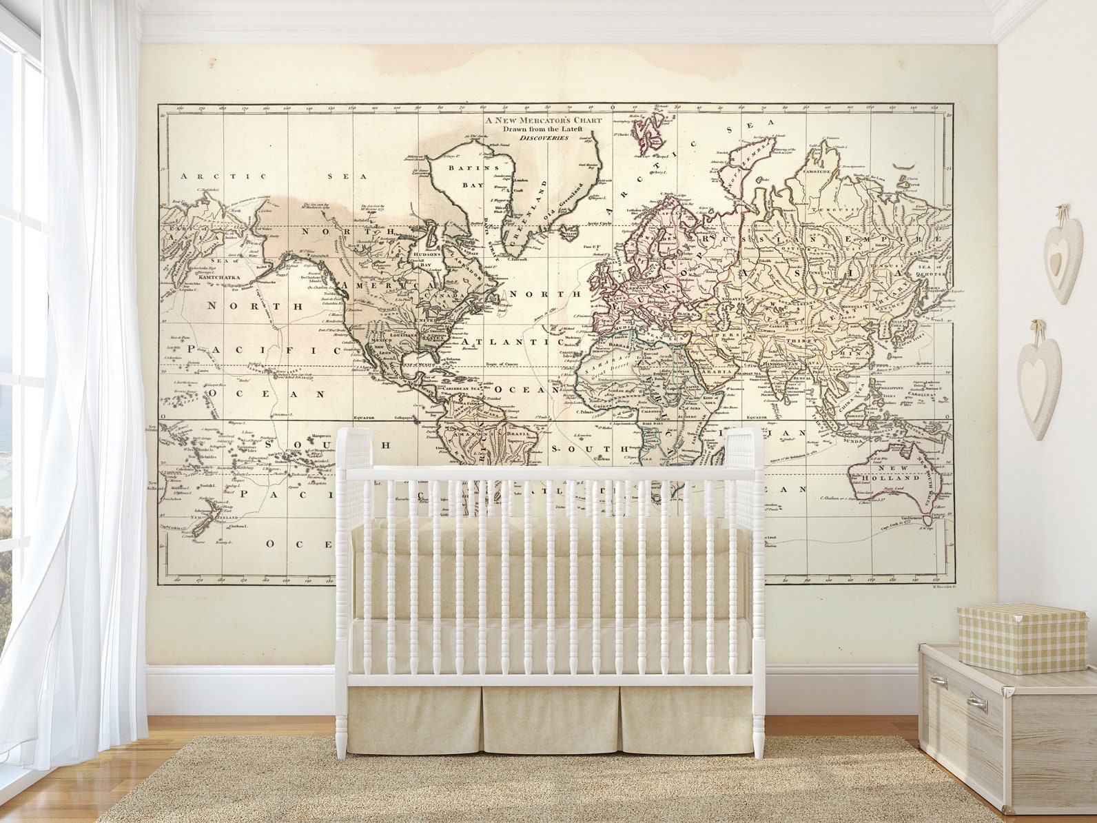 Wall Mural Vintage 1800 WORLD Atlas MAP Nursery Mural Old MAP | Etsy