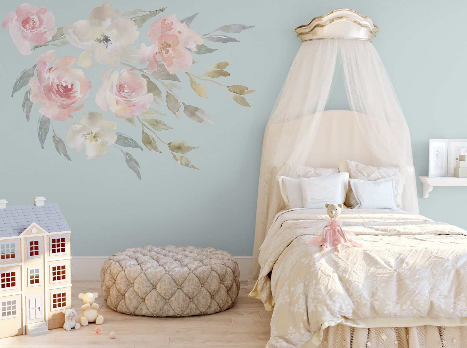 DELANEY SINGLE FLOWERS Blush Pink Nursery Flower Décor Wall - Etsy