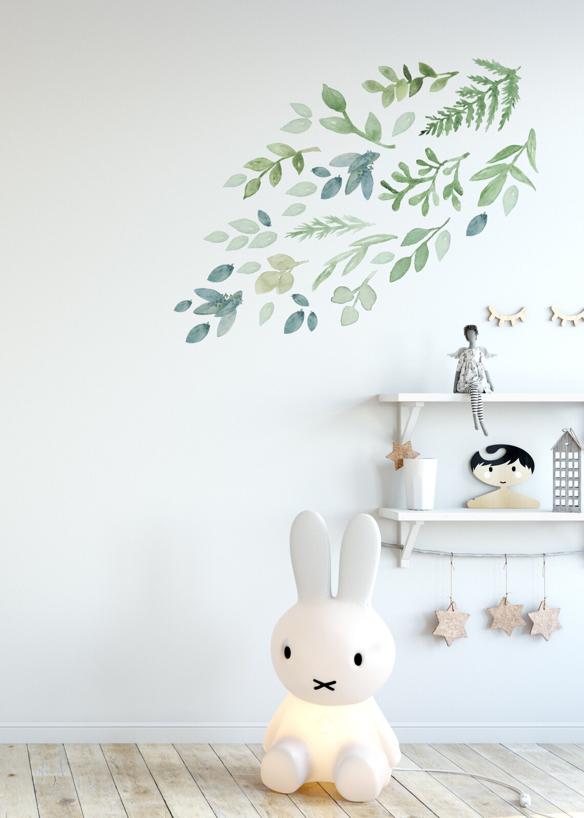 CAROLINE Greens 20 Single Pieces, Peel and Stick REMOVABLE Wall Decal ...