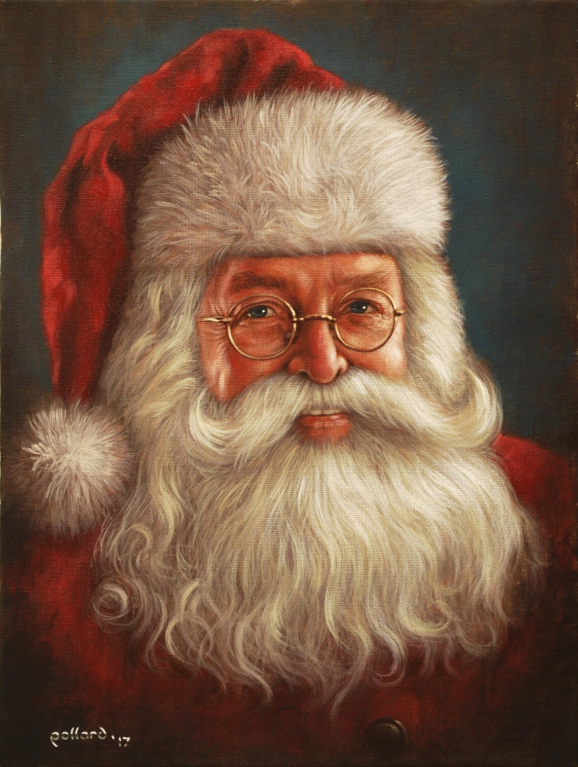 Santa 2017 by Glenn Pollard Painting Art Print Christmas Portrait - Etsy