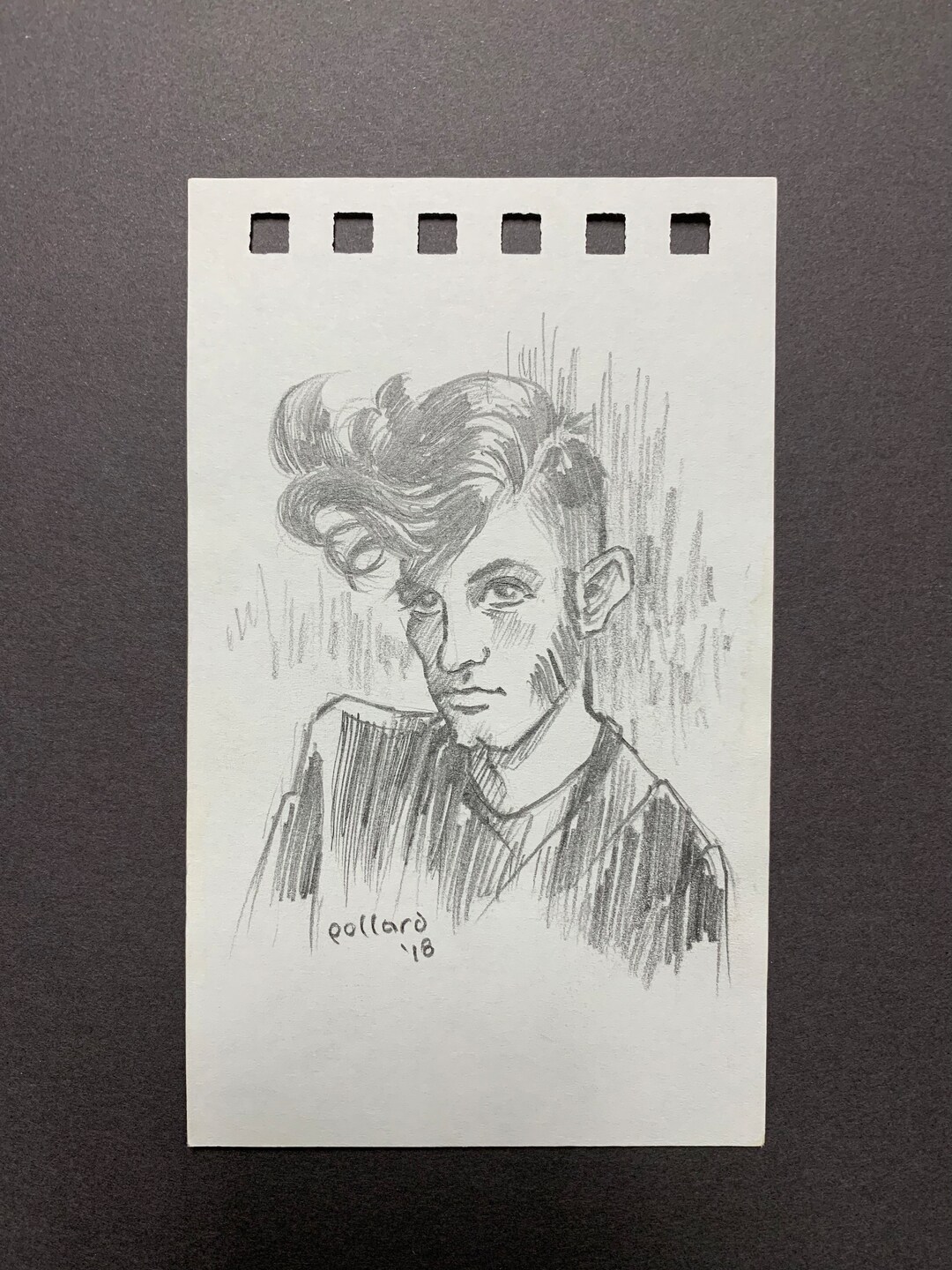 Hair Boy Sketch Original Drawing 3.5x5.25 Inch by Glenn Pollard Male ...