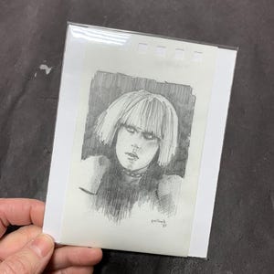 Daryl Hannah Pris Blade Runner Sketch Original Drawing 3.5x5.25 Inch by ...