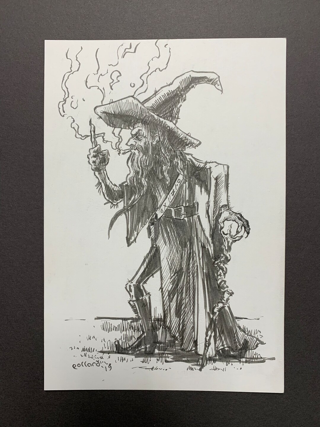 The Wizard Original Pen and Ink Drawing 5.75x8.5 Inch by Glenn - Etsy