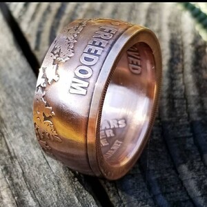 1oz Copper Coin Made Into a Beautiful Ring. - Etsy