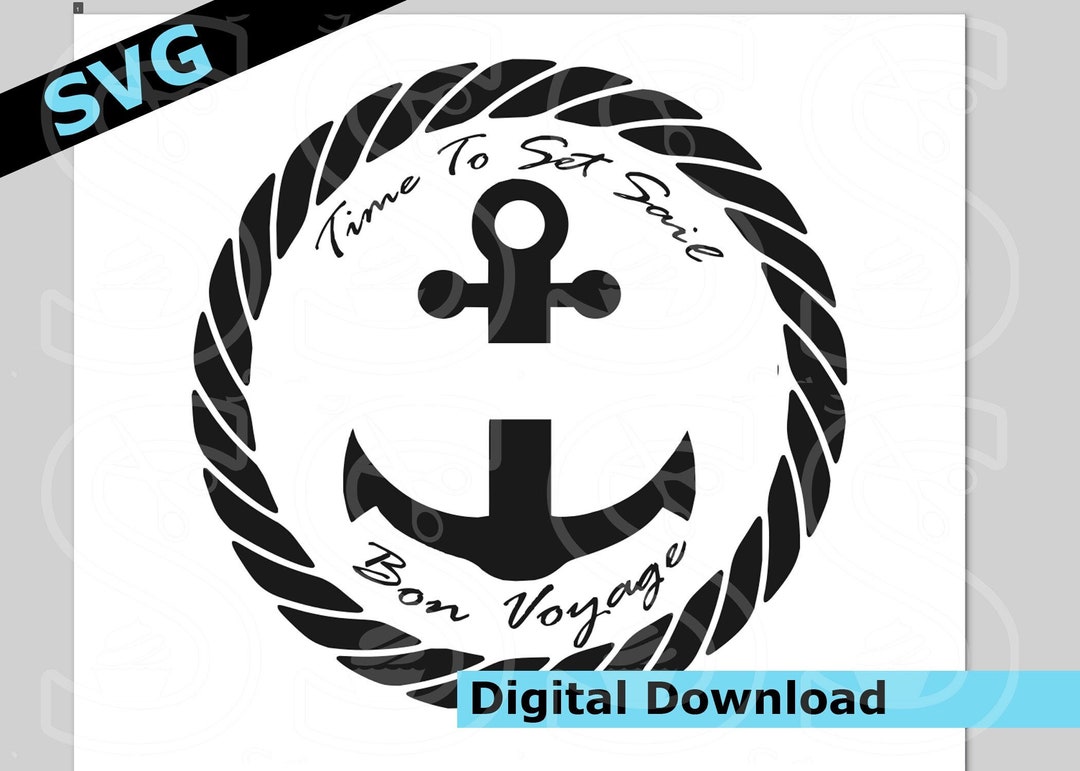 Cruise Anchor Circle SVG - Blank for Custom Personalized Family Trip - Etsy